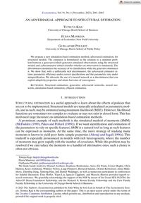 An Adversarial Approach to Structural Estimation