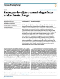 Fast upper-level jet stream winds get faster under climate change
