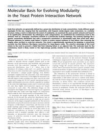 Molecular Basis for Evolving Modularity in the Yeast Protein Interaction Network
