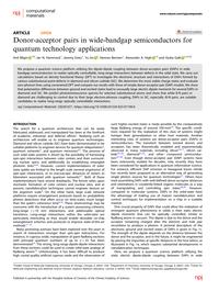 Donor-acceptor pairs in wide-bandgap semiconductors for quantum technology applications