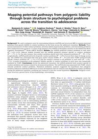 Mapping potential pathways from polygenic liability through brain structure to psychological ...