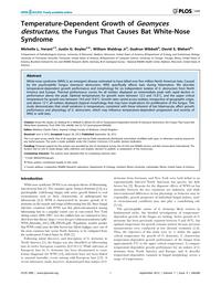 Temperature-Dependent Growth of Geomyces destructans , the Fungus That ...