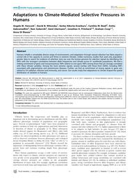 Adaptations to Climate-Mediated Selective Pressures in Humans