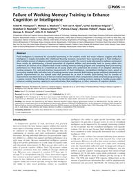Failure of Working Memory Training to Enhance Cognition or Intelligence