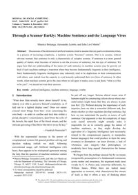 Through a Scanner Darkly: Machine Sentience and the Language Virus