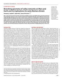 Branching geometry of valley networks on mars and earth and its ...