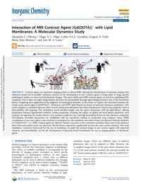 Interaction of MRI Contrast Agent [Gd(DOTA)] − with Lipid Membranes: A ...