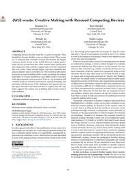 (W)E-waste: Creative Making with Wasted Computing Devices