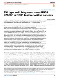 TKI type switching overcomes ROS1 L2086F in ROS1 fusion-positive cancers