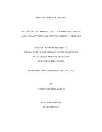 The Idea of the Consolatory: The Rhetoric, Ethics, and Moral Psychology ...