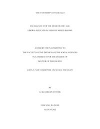 Excellence for the Democratic Age: Liberal Education and the Mixed Regime