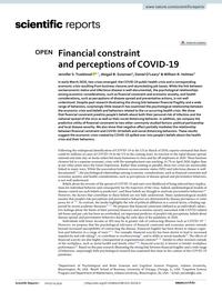 Financial constraint and perceptions of COVID-19