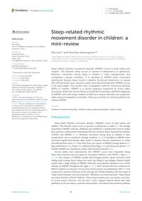 Sleep-related rhythmic movement disorder in children: A mini-review