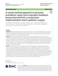 A mixed-method approach to generate and deliver rapid-cycle evaluation ...