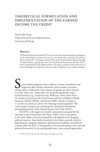 Theoretical Formulation and Implementation of the Earned Income Tax Credit