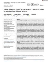 Wilms tumor treatment protocol compliance and the influence on outcomes ...