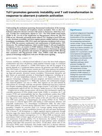 Tcf-1 promotes genomic instability and T cell transformation in ...